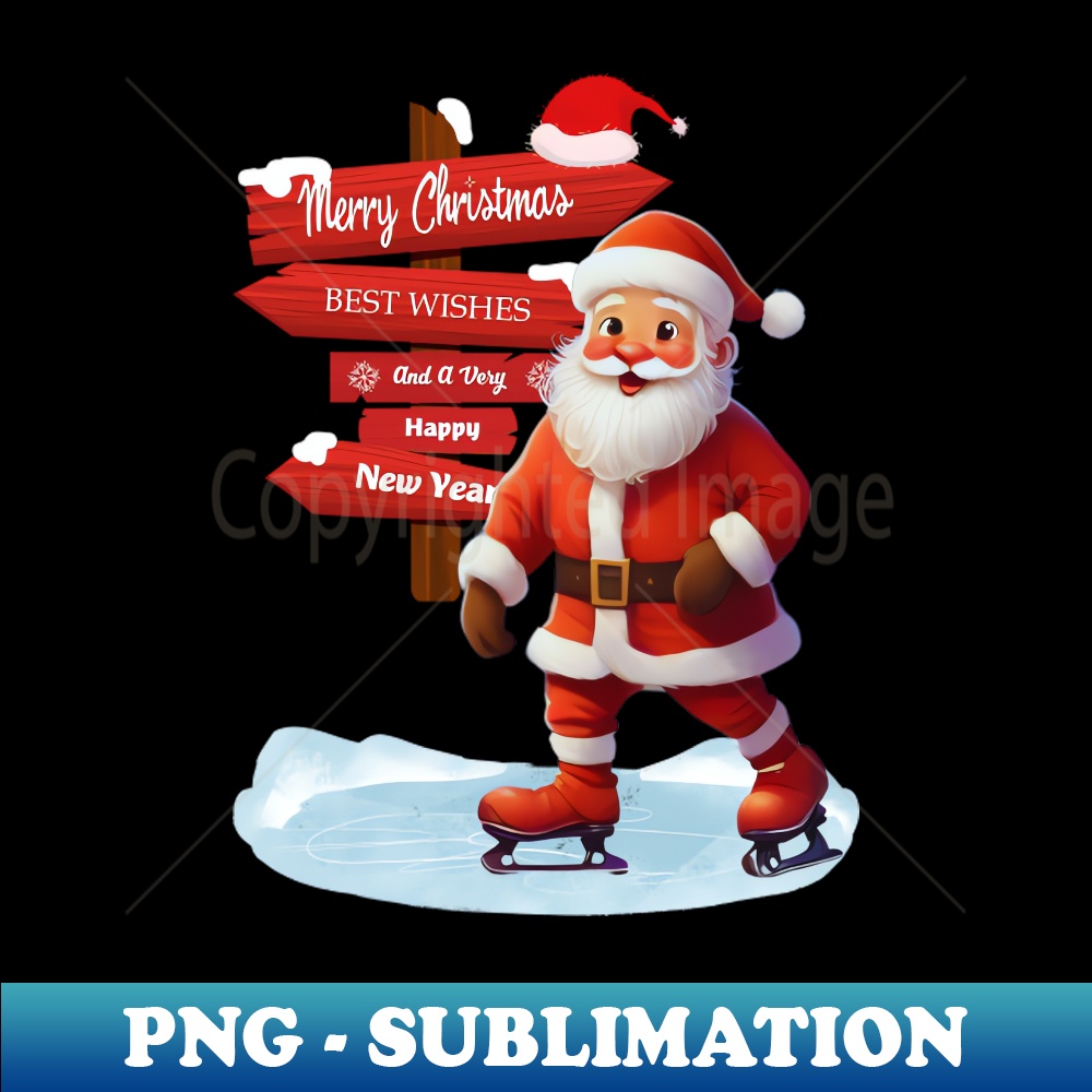 Santa Claus showcasing his ice-skating - Instant PNG Sublima - Inspire ...