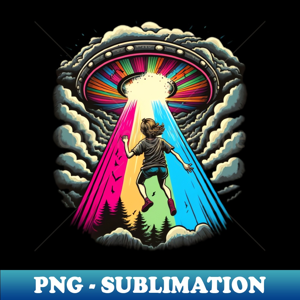 Alien Abduction Person Ufo Beam - Aesthetic Sublimation Digi | Inspire ...