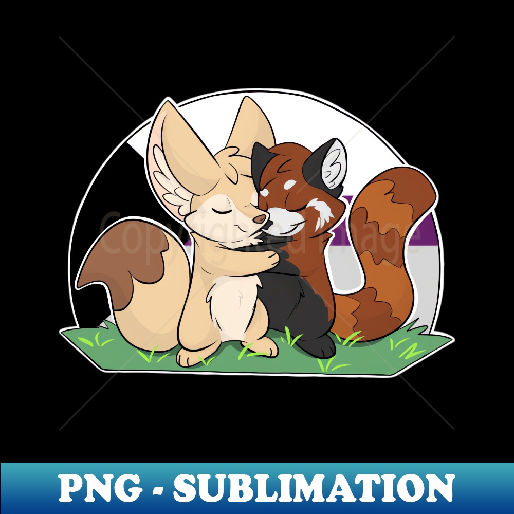 Demisexual - Fennec Fox Red Panda Hug - Aesthetic Sublimati | Inspire Uplift