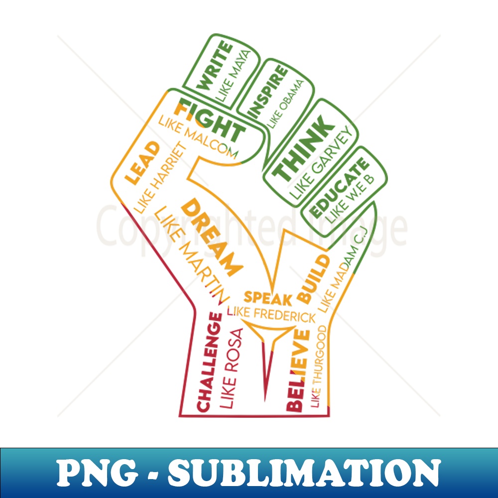 Inspiring Black Leaders Power Fist Hand Black History Month | Inspire ...