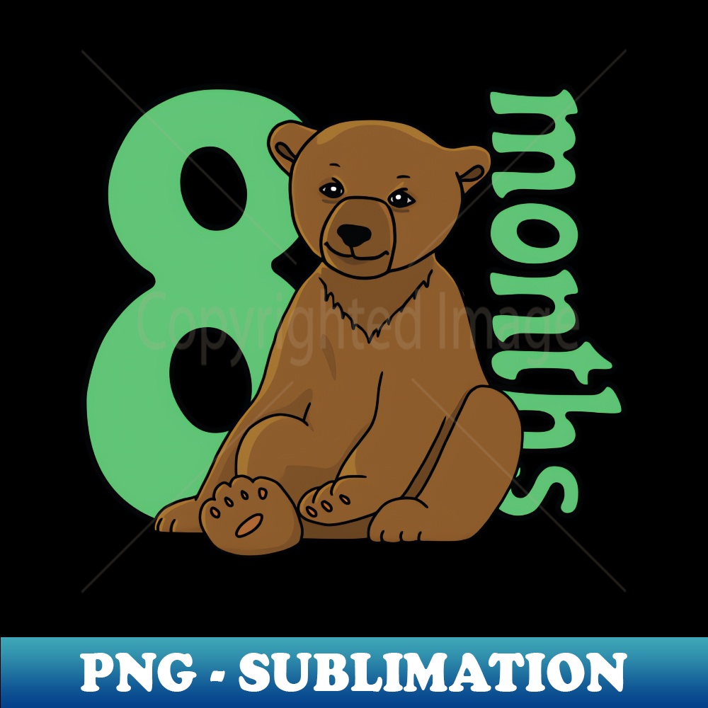 Baby monthly milestone 8 months bear - PNG Transparent Subli | Inspire ...