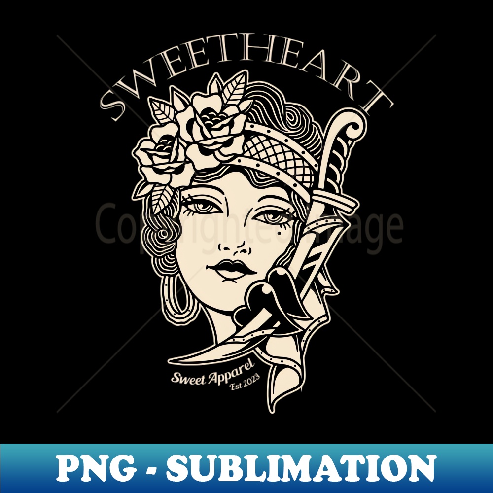 Girl Dagger Traditional Tattoo - Stylish Sublimation Digital | Inspire ...