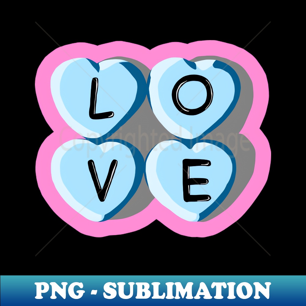 Love Heart Letters Blue - Premium PNG Sublimation File - Ins | Inspire ...