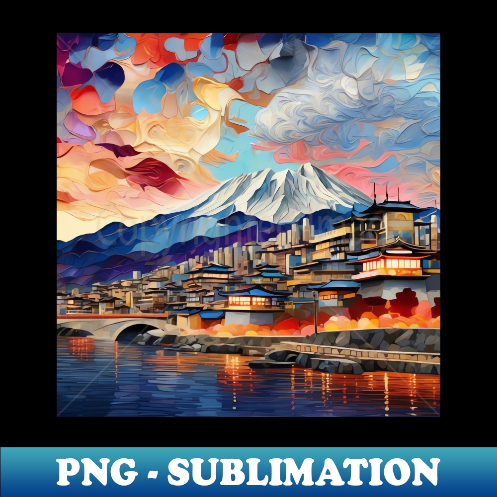 Japan Vintage Mount Fuji - Decorative Sublimation PNG File - | Inspire Uplift