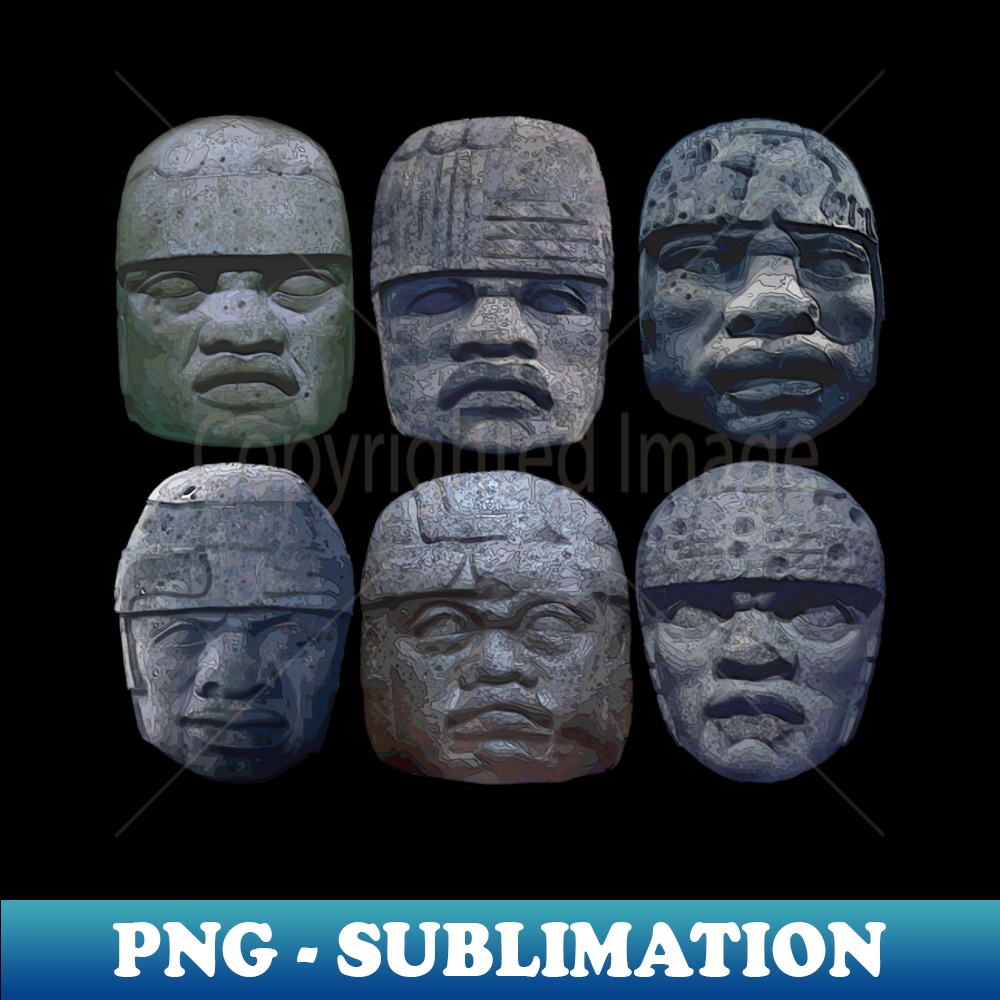 Olmec Heads - PNG Transparent Sublimation Design - Instantly | Inspire ...