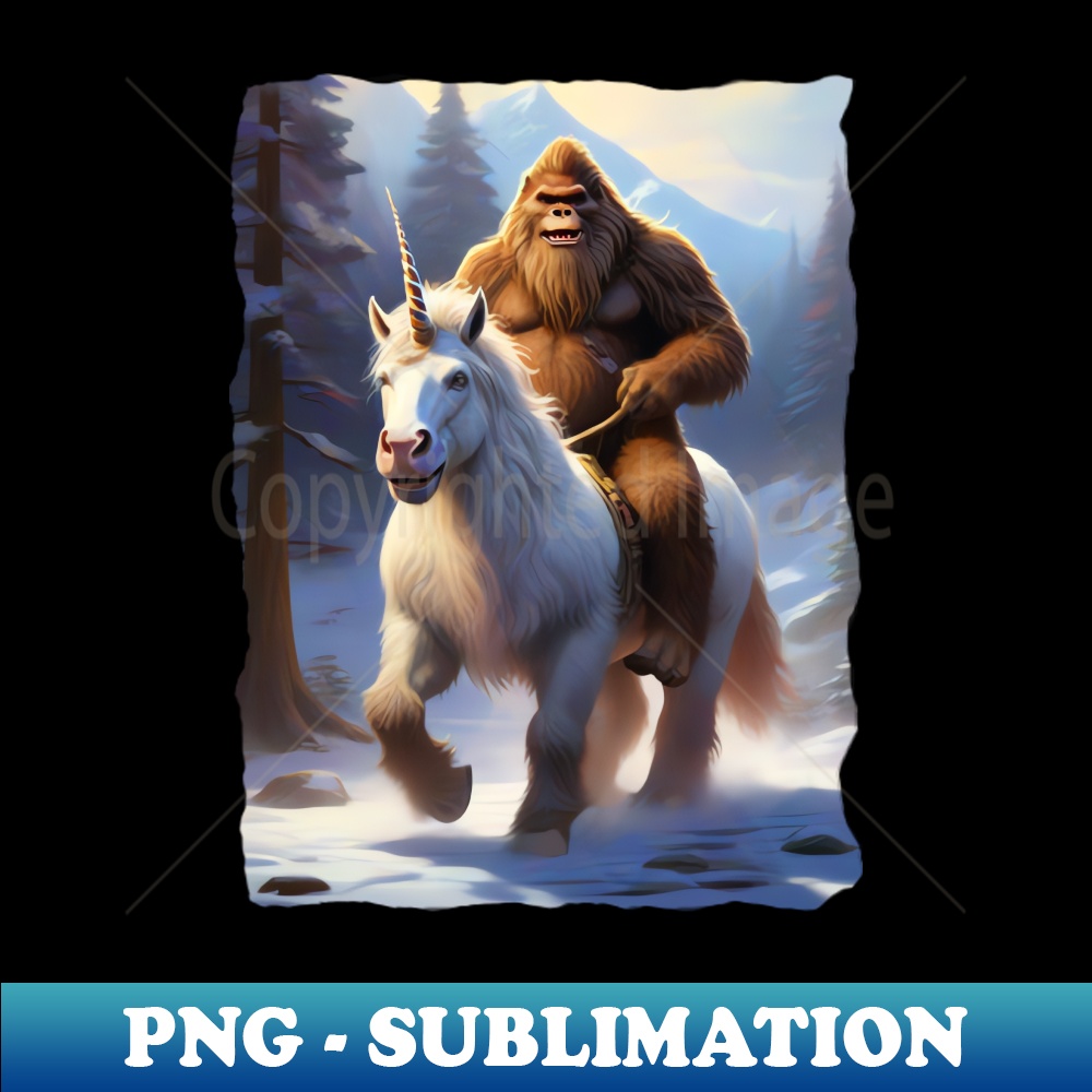 Sasquatch Riding a Unicorn - Stylish Sublimation Digital Dow | Inspire ...