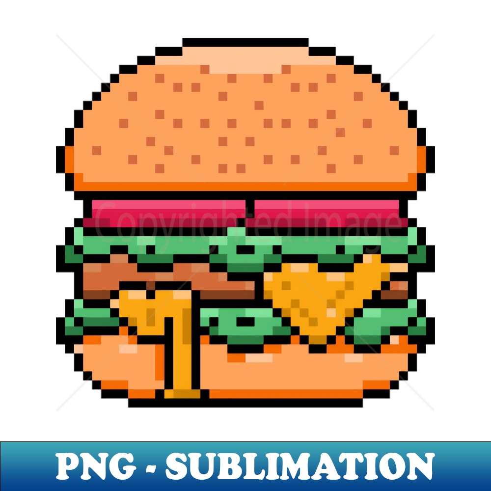 Cheeseburger Pixel Art - Sublimation-Ready PNG File | Inspire Uplift