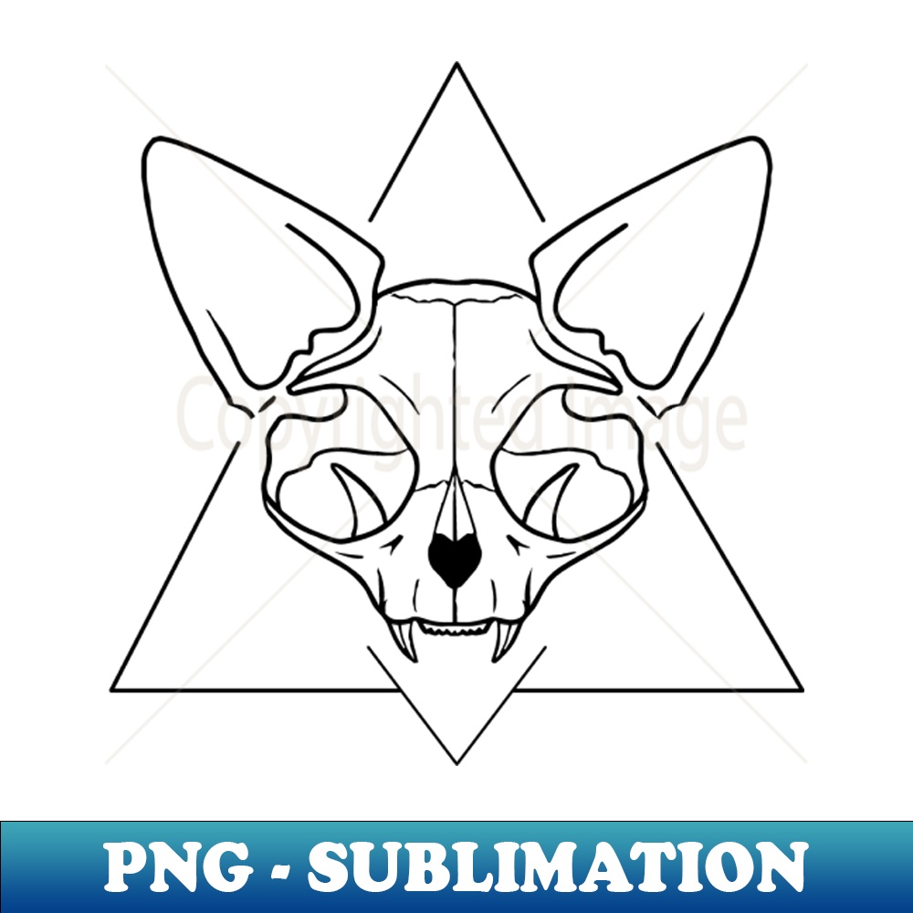 Sphynx Cat Skull Pyramid - Black and White Line Art - Vintag | Inspire ...