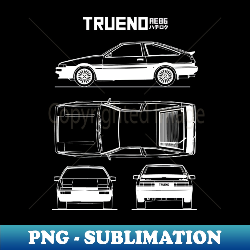 AE86 Toyota Trueno Blueprint - Exclusive PNG Sublimation Dow | Inspire ...