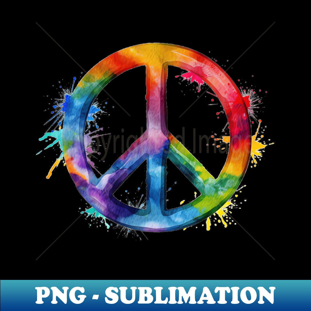 Tie Dye Peace Symbol - PNG Transparent Sublimation File | Inspire Uplift