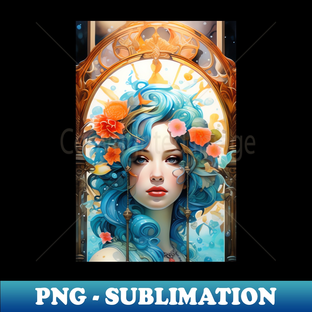 Aquarius Embodied - High-Resolution PNG Sublimation File | Inspire Uplift