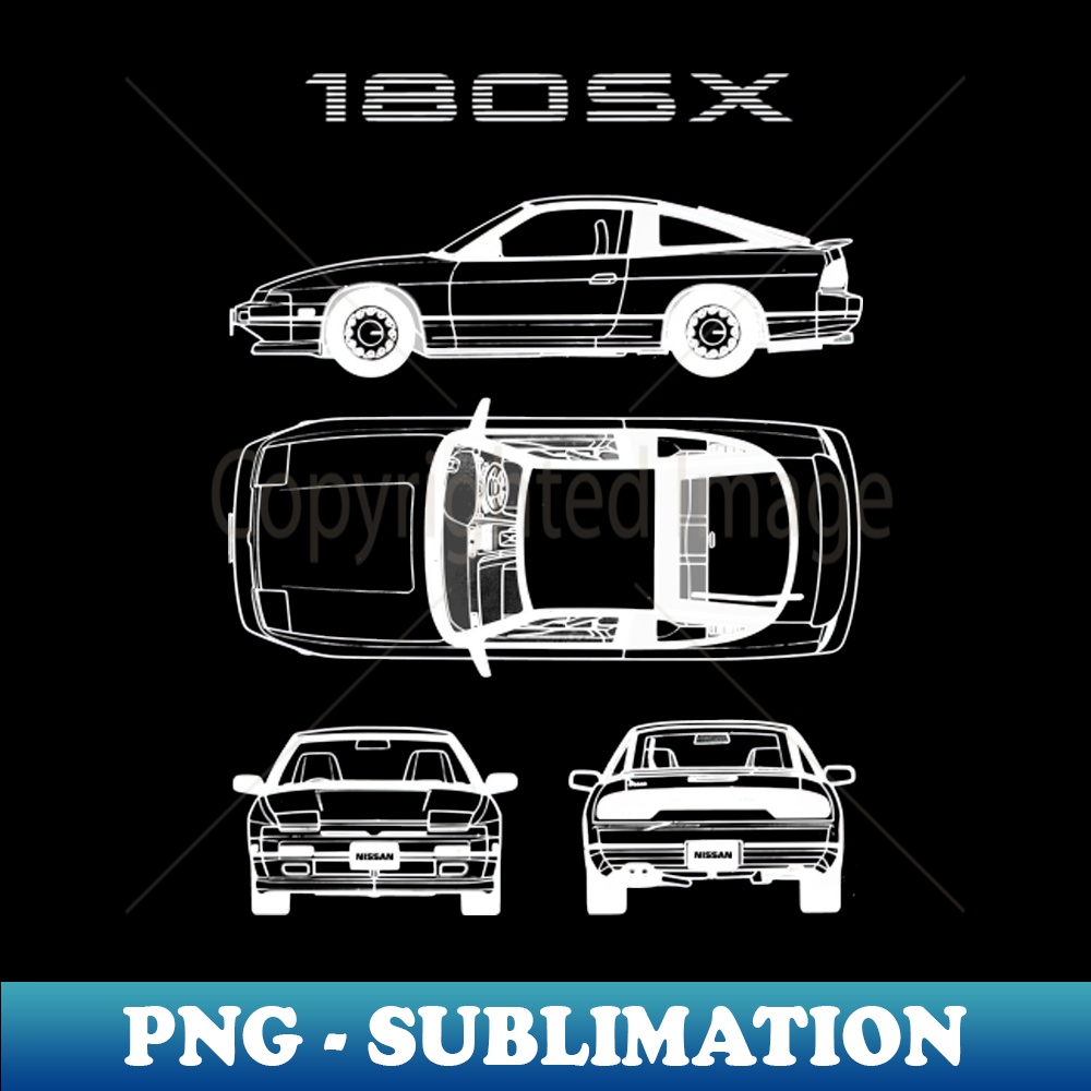 Nissan 180SX White Blueprint - Aesthetic Sublimation Digital | Inspire ...