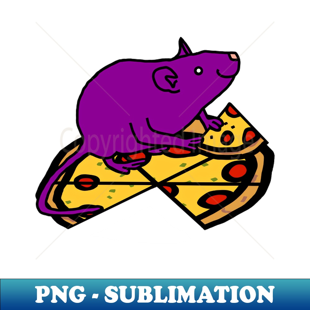 Hungry Purple Rat with Pizza - PNG Transparent Sublimation F - Inspire ...