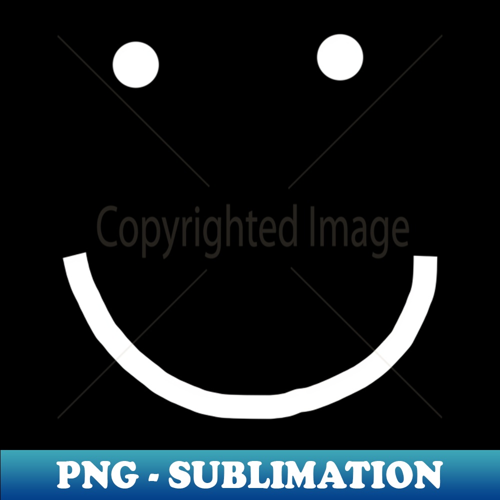 Minimal White Line Smiley Face - Signature Sublimation PNG F - Inspire ...