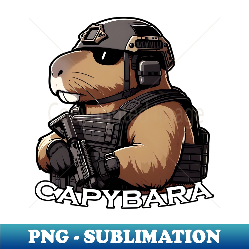 tactical capybara - PNG Sublimation Digital Download | Inspire Uplift