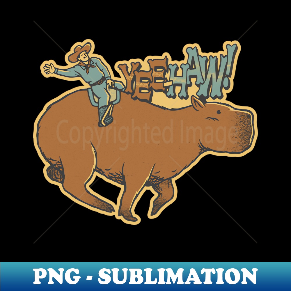 Capybara Cowboy Yee Haw by Tobe Fonseca - Retro PNG Sublimat - Inspire ...