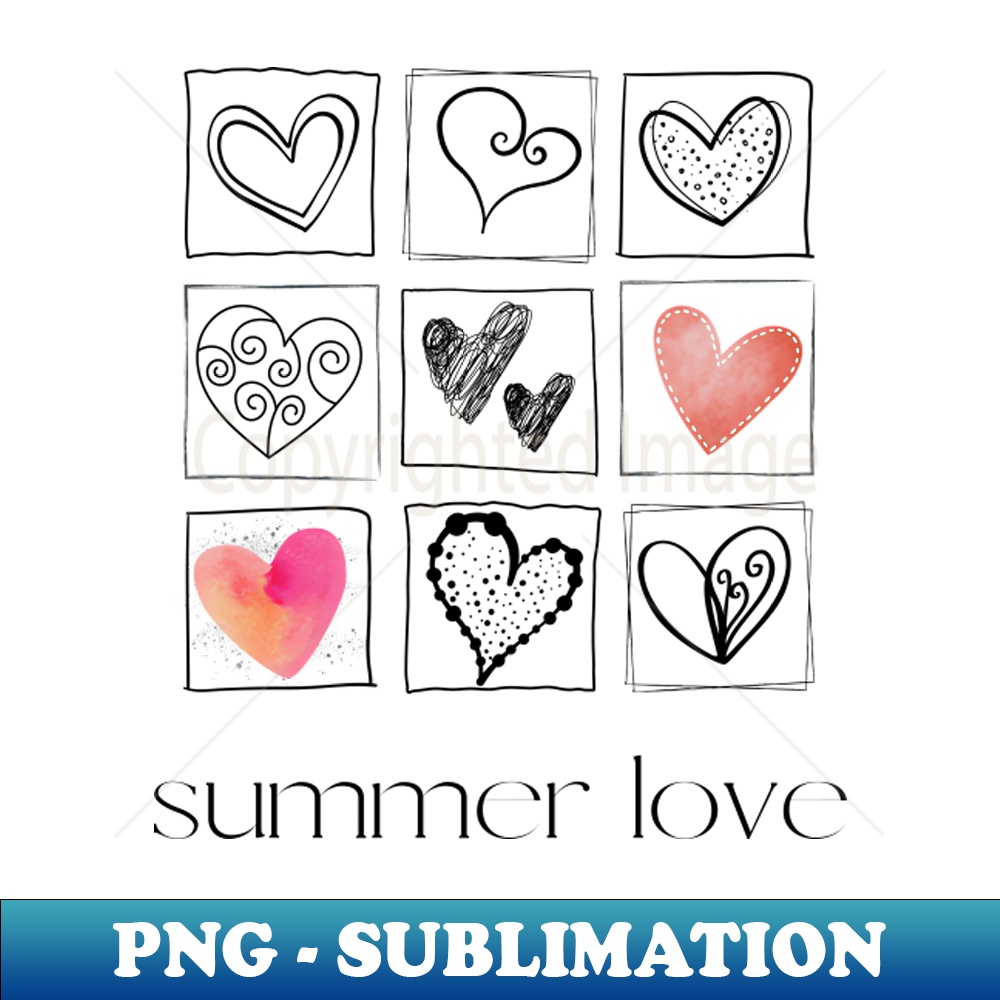 Ten hearts in nine square frames line art - High-Resolution - Inspire ...