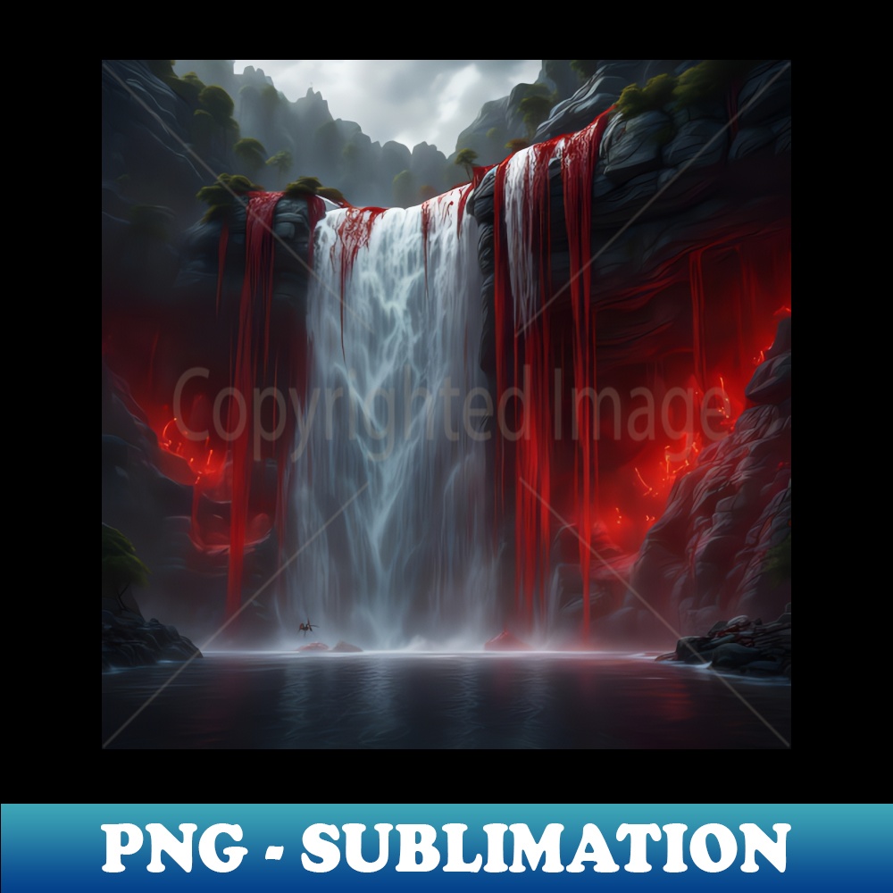 The Haunting Waterfall of Blood - Exclusive PNG Sublimation | Inspire ...