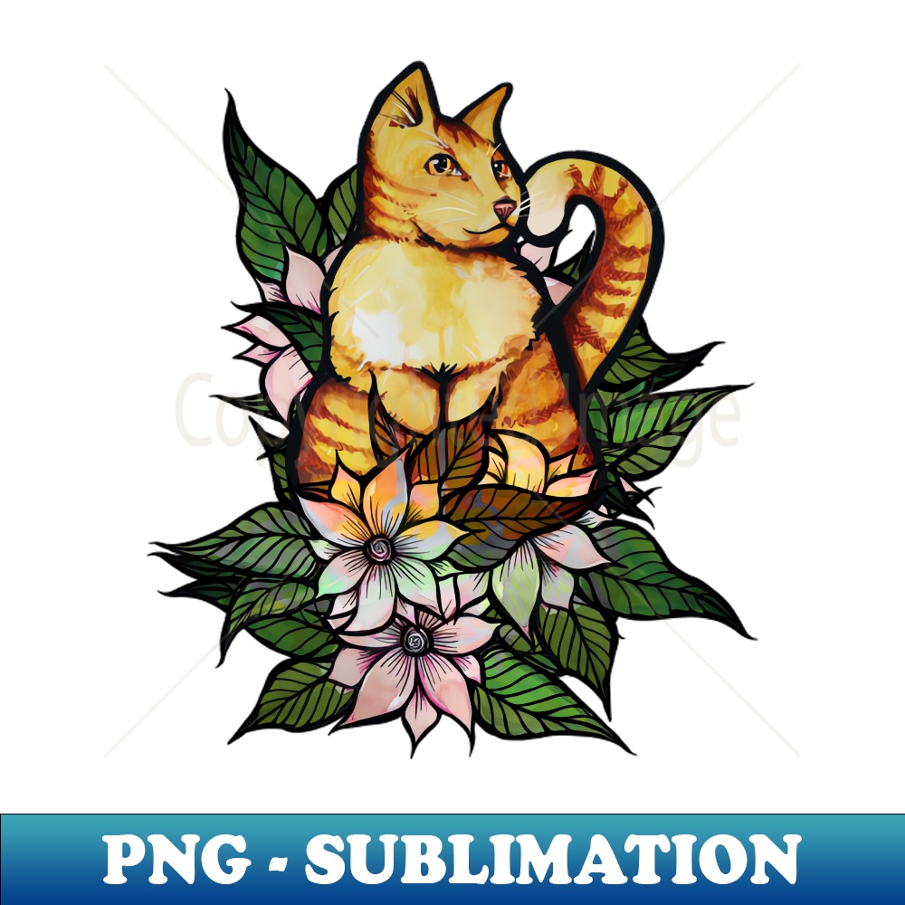 Orange Cat - PNG Sublimation Digital Download | Inspire Uplift