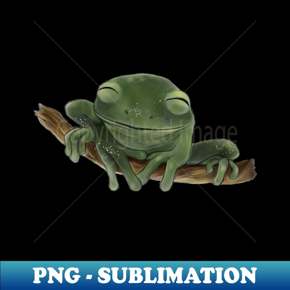 Happy Tree Frog - PNG Transparent Sublimation Design - Inspire Uplift