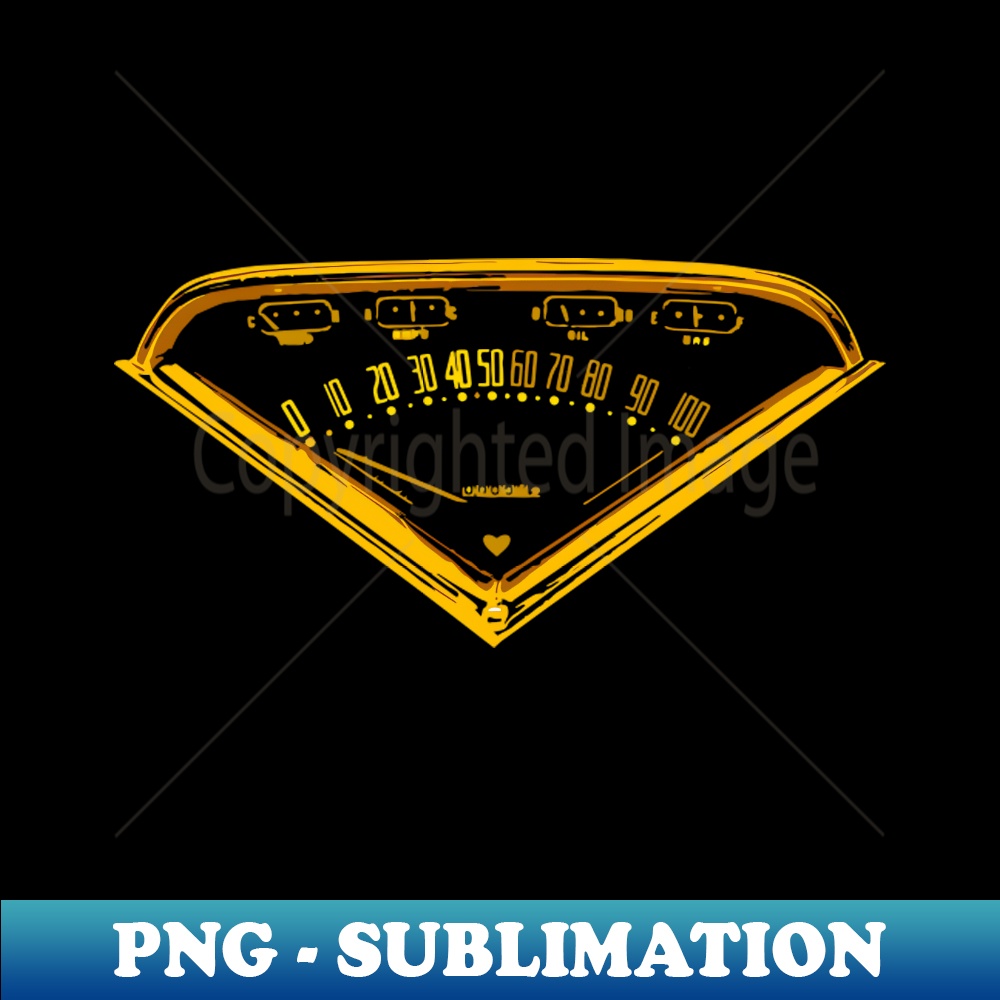 Gold 1950s Speedometer - Special Edition Sublimation PNG Fil | Inspire ...