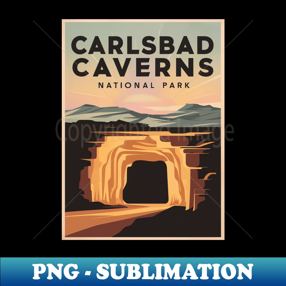 Carlsbad Caverns National Park Retro Poster - Premium PNG Su | Inspire ...