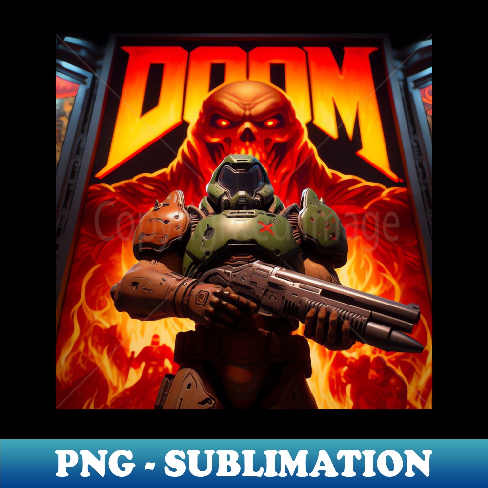 Doom Guy Portal to Hell - High-Resolution PNG Sublimation Fi | Inspire ...