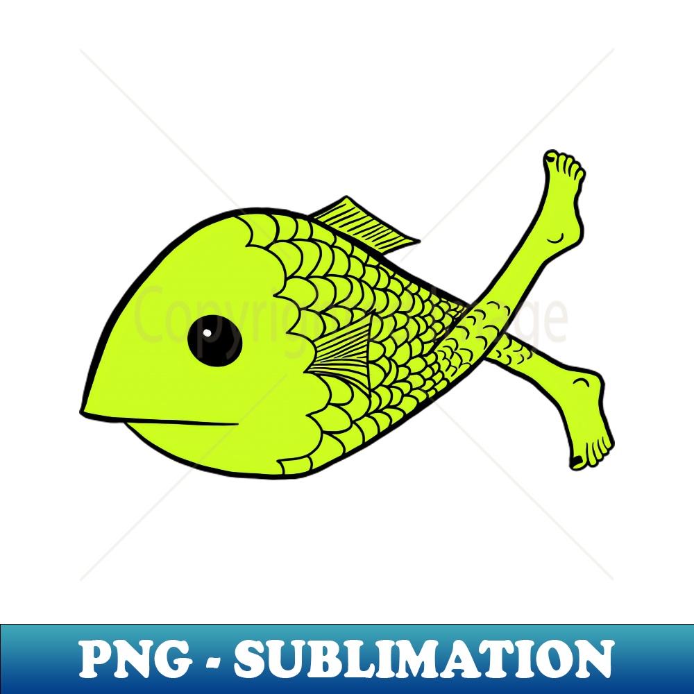 Green Fish with Human Feet Unique Design - Artistic Sublimat | Inspire ...