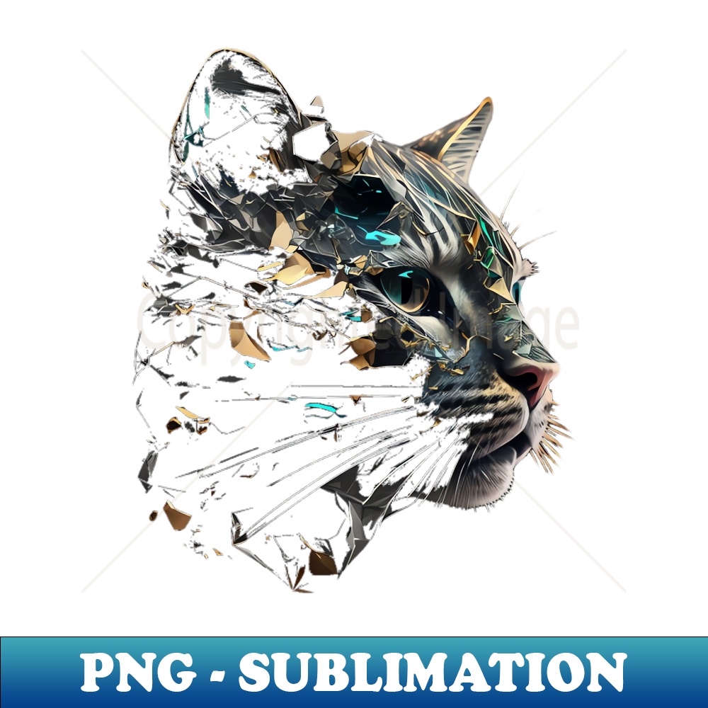 Kintsugi Cat Made Out Of Broken Glass - PNG Transparent Subl | Inspire ...
