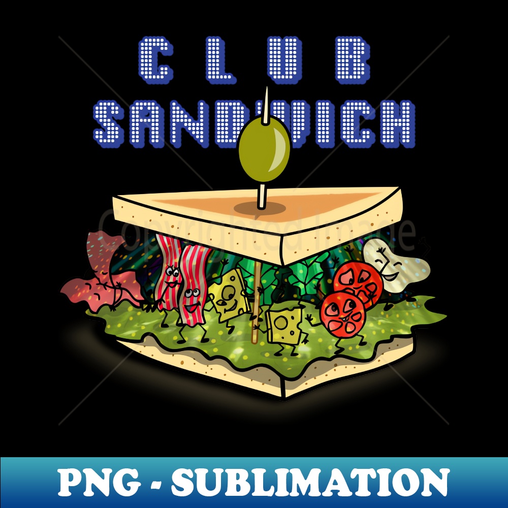Funny Kawaii Cute Food Club Party Club House Sandwich Cartoo | Inspire ...