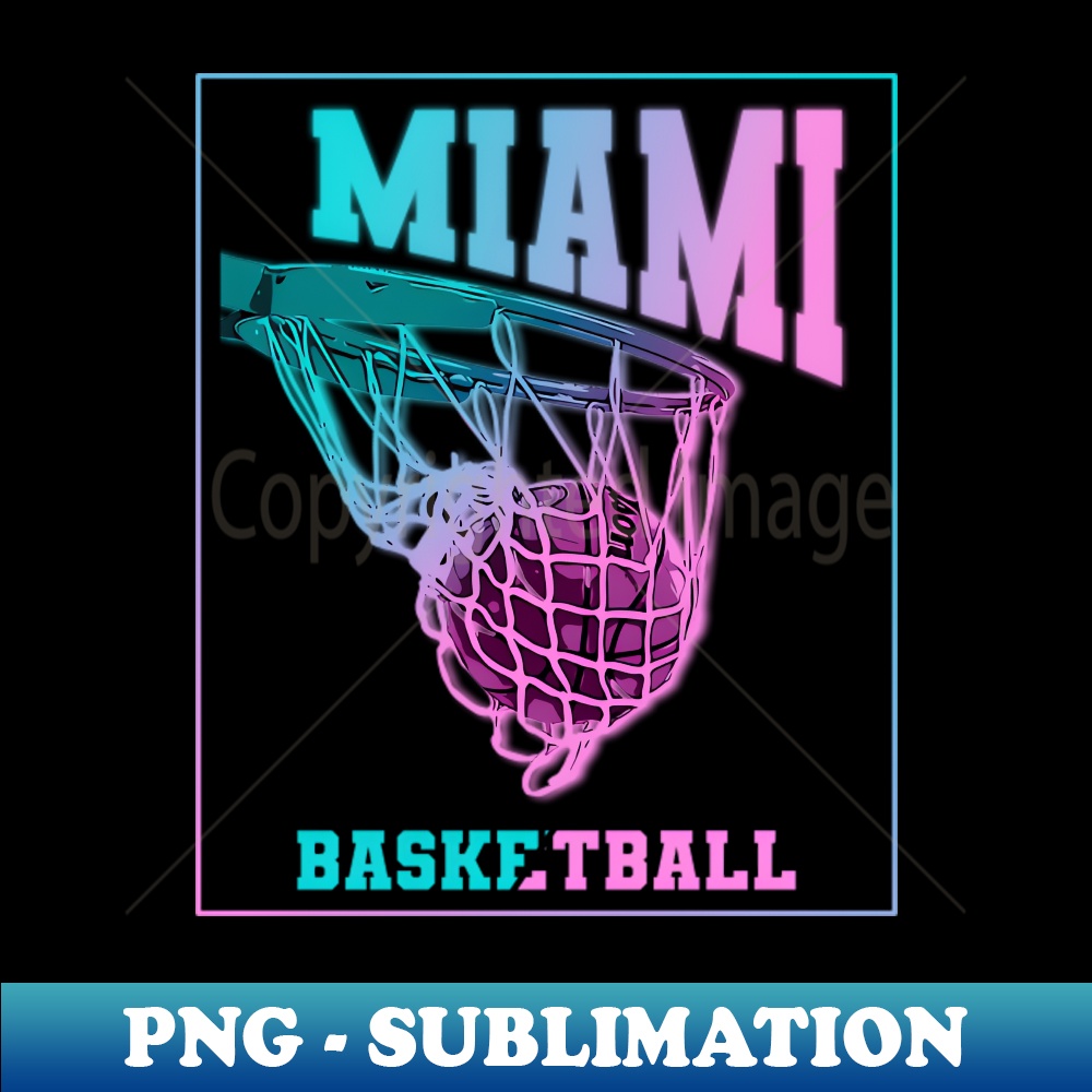 Miami Basketball Fan Glow Vector - PNG Transparent Sublimati | Inspire ...