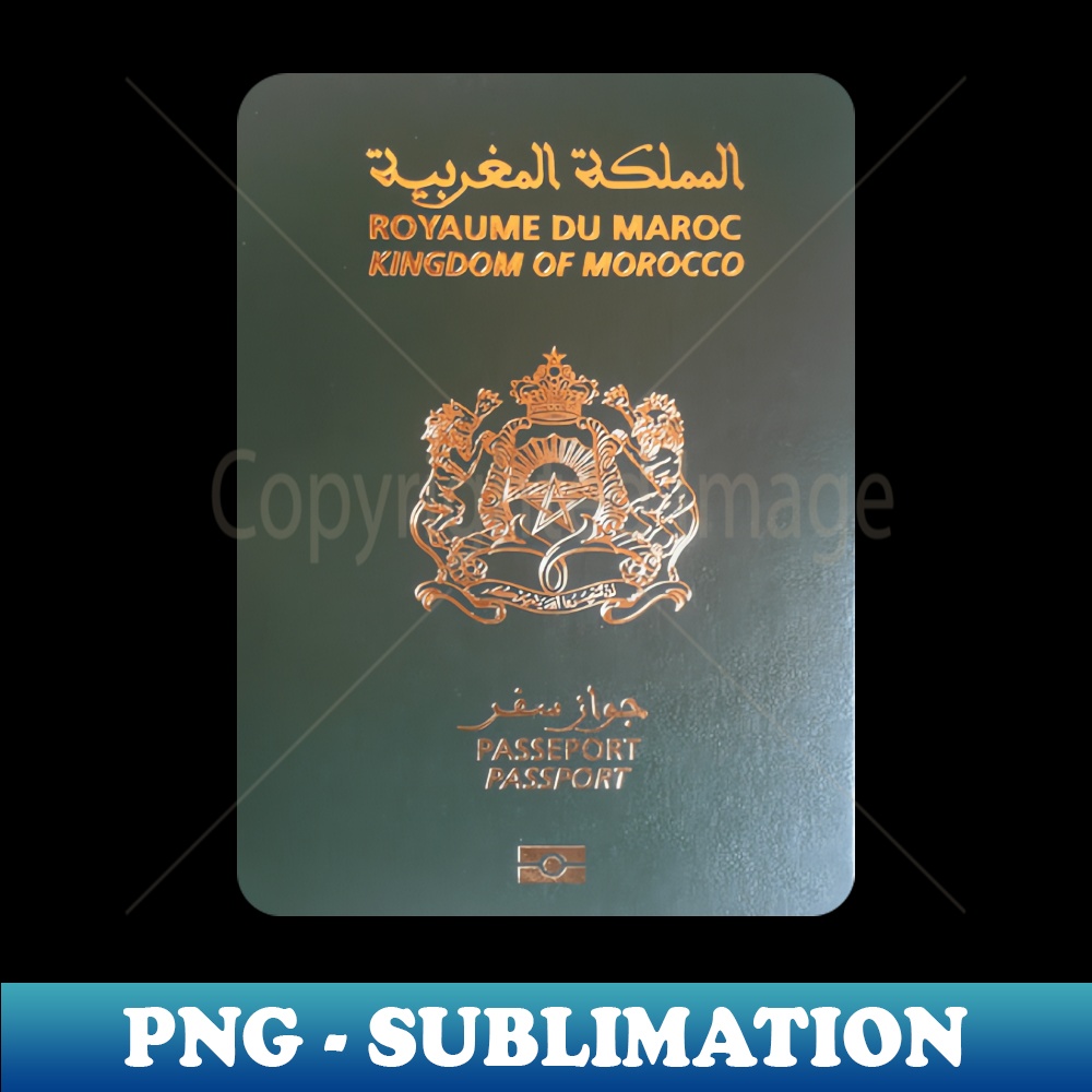 Moroccan Passport - PNG Transparent Sublimation File | Inspire Uplift