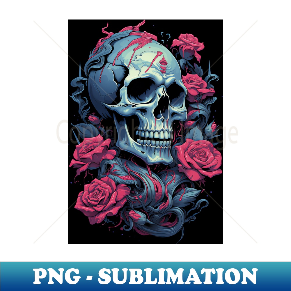 Skull and Roses - PNG Transparent Sublimation File | Inspire Uplift