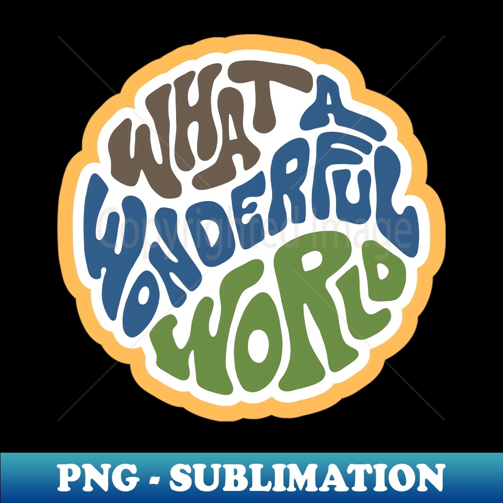 Groovy Wonderful World Word Art - PNG Transparent Digital Do | Inspire ...