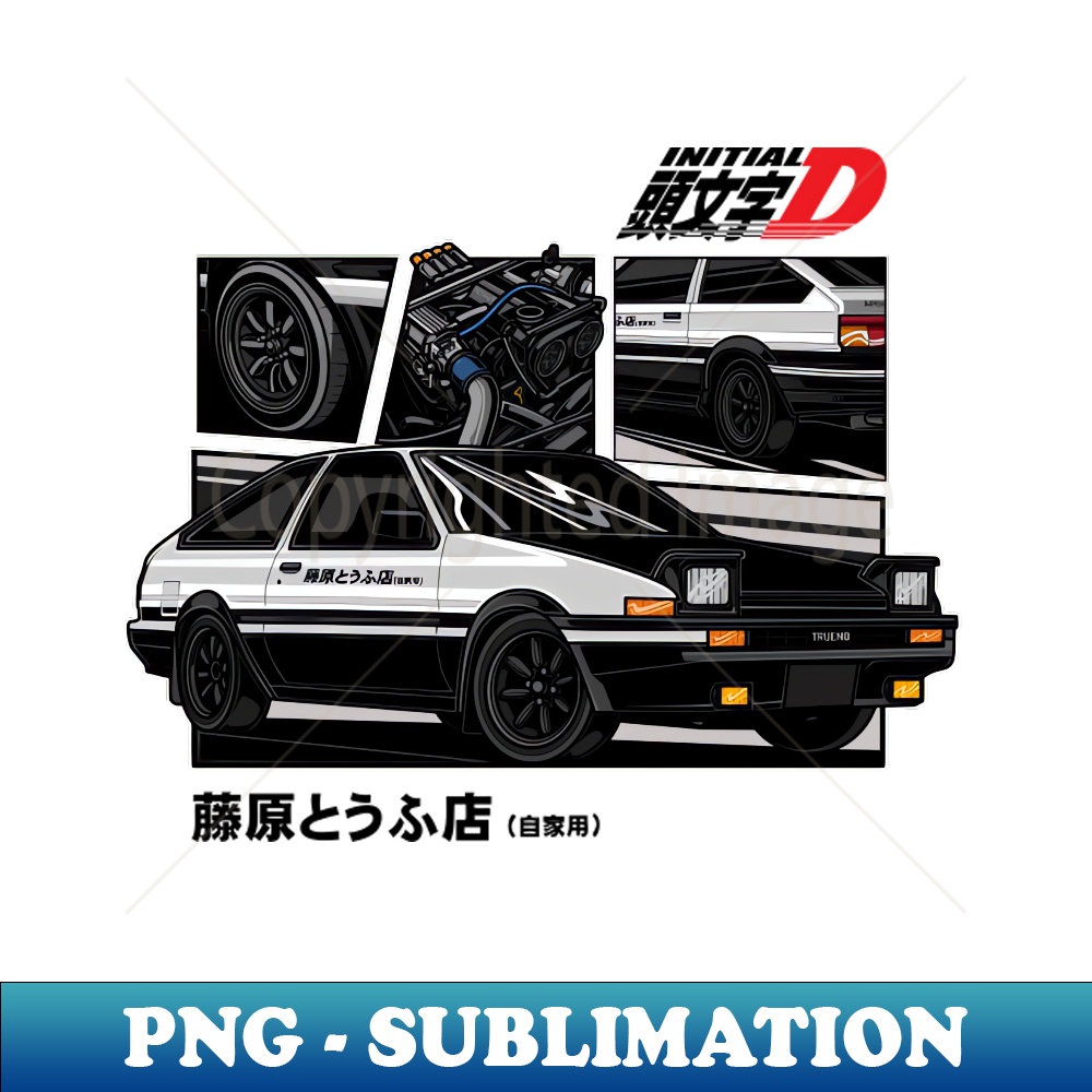 Toyota Ae86 Trueno Initial D Anime version 2 black - Sublima | Inspire ...