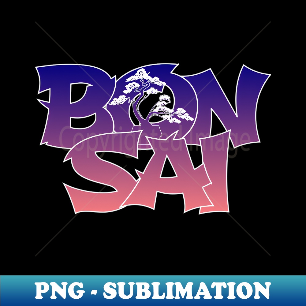 Lettering BONSAI with bonsai tree - Retro PNG Sublimation Di | Inspire ...