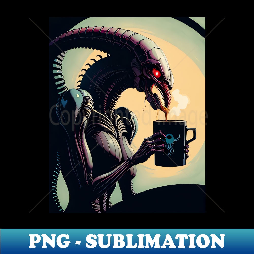 Alien xenomorph queen drinking coffee fanart - Instant PNG S | Inspire ...