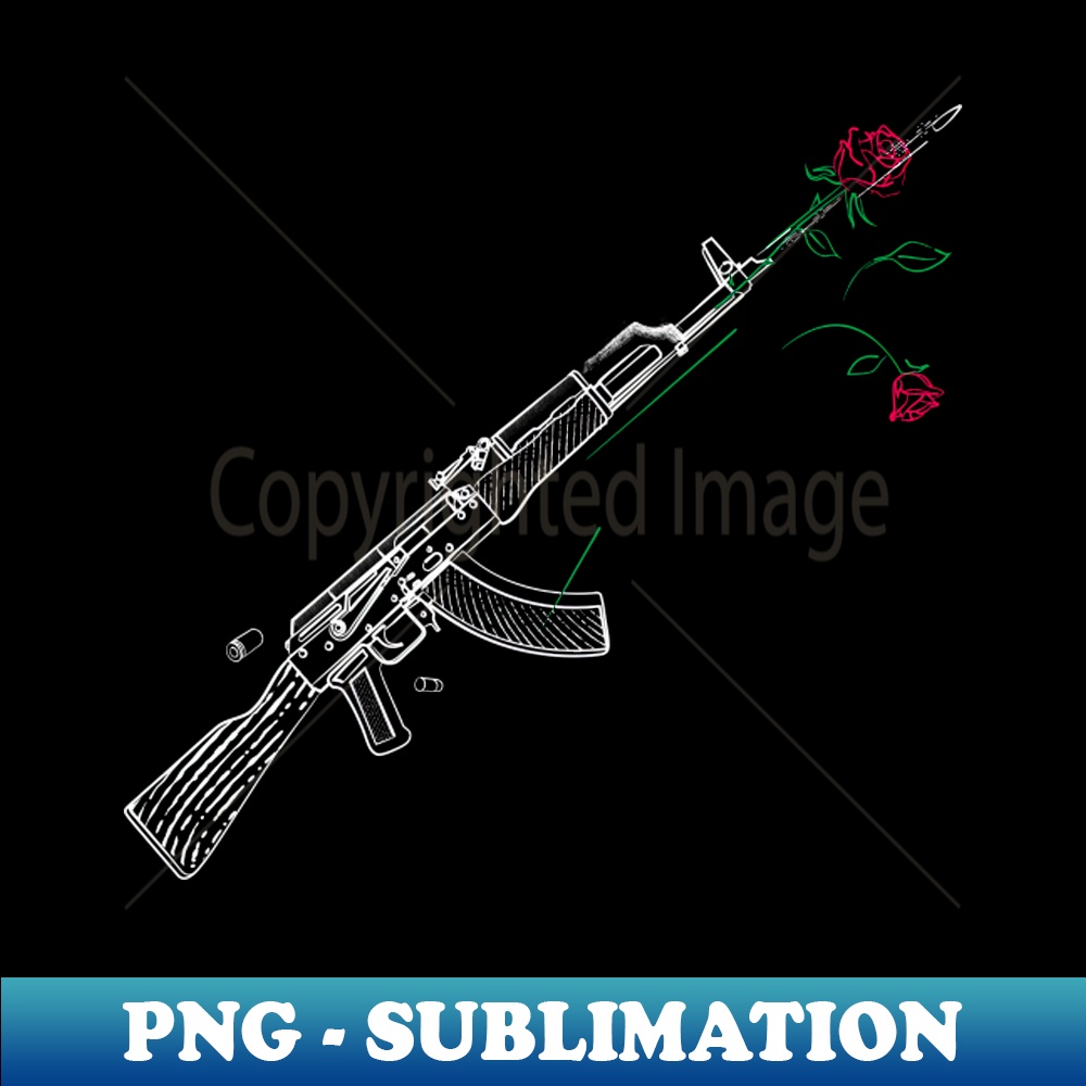 Gun and rose - Professional Sublimation Digital Download | Inspire Uplift