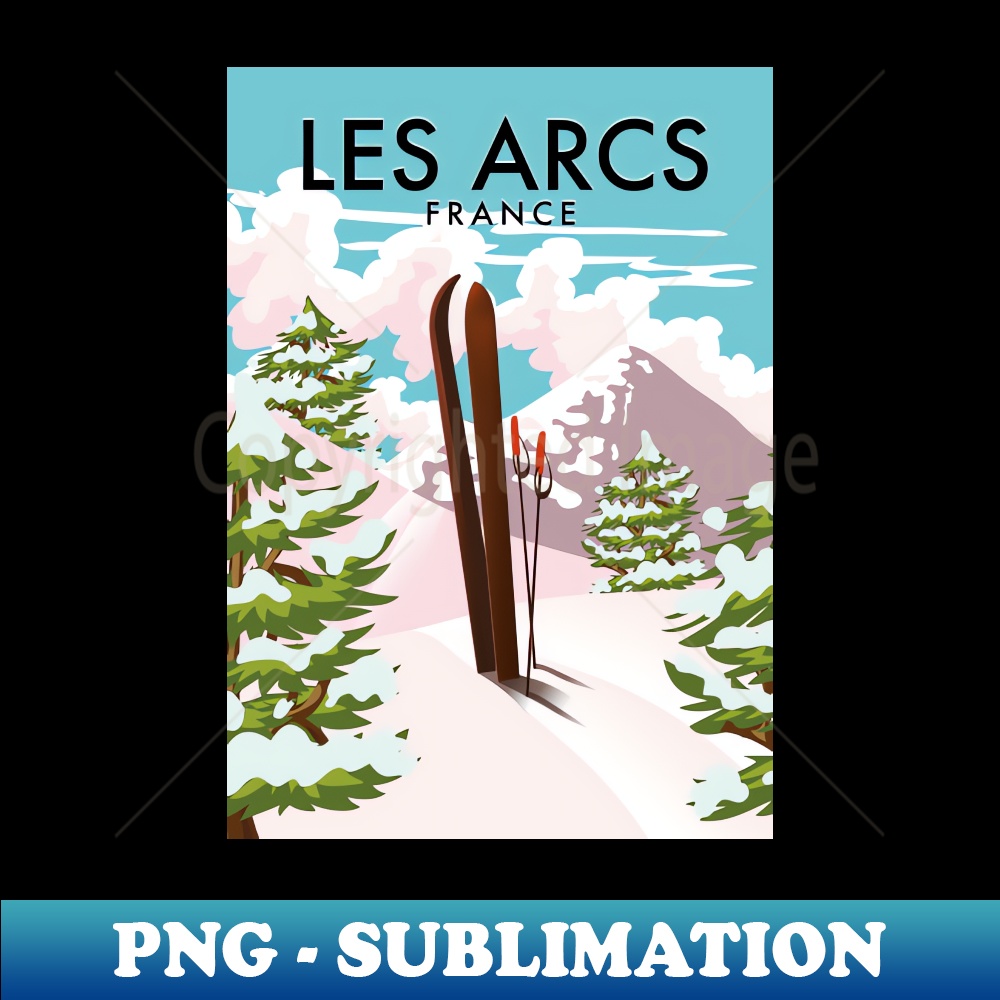 Les Arcs France travel ski poster - High-Resolution PNG Subl | Inspire ...