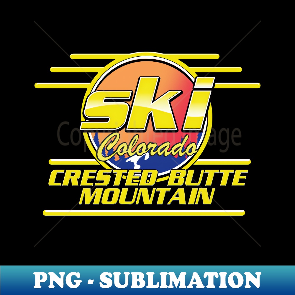 ski Crested Butte Colorado 80s logo - Sublimation-Ready PNG | Inspire ...