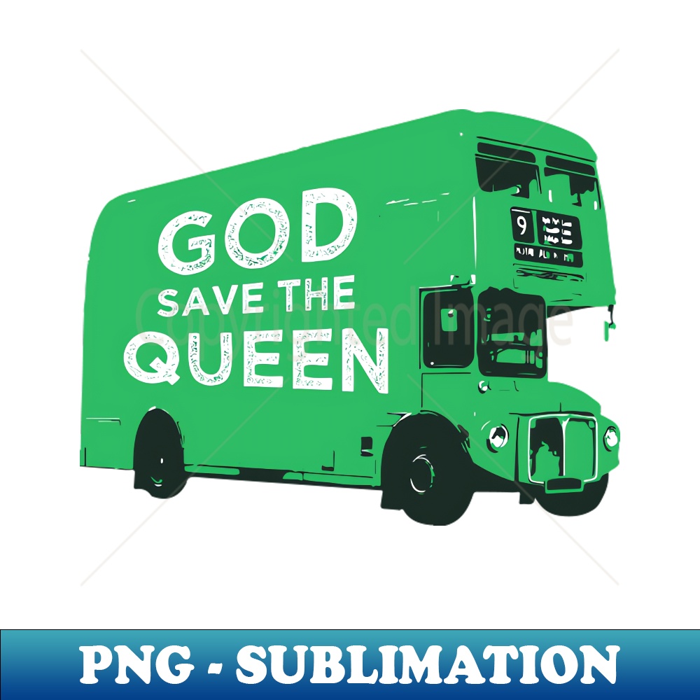 God save the Queen design on a green London bus - Stylish Su | Inspire ...