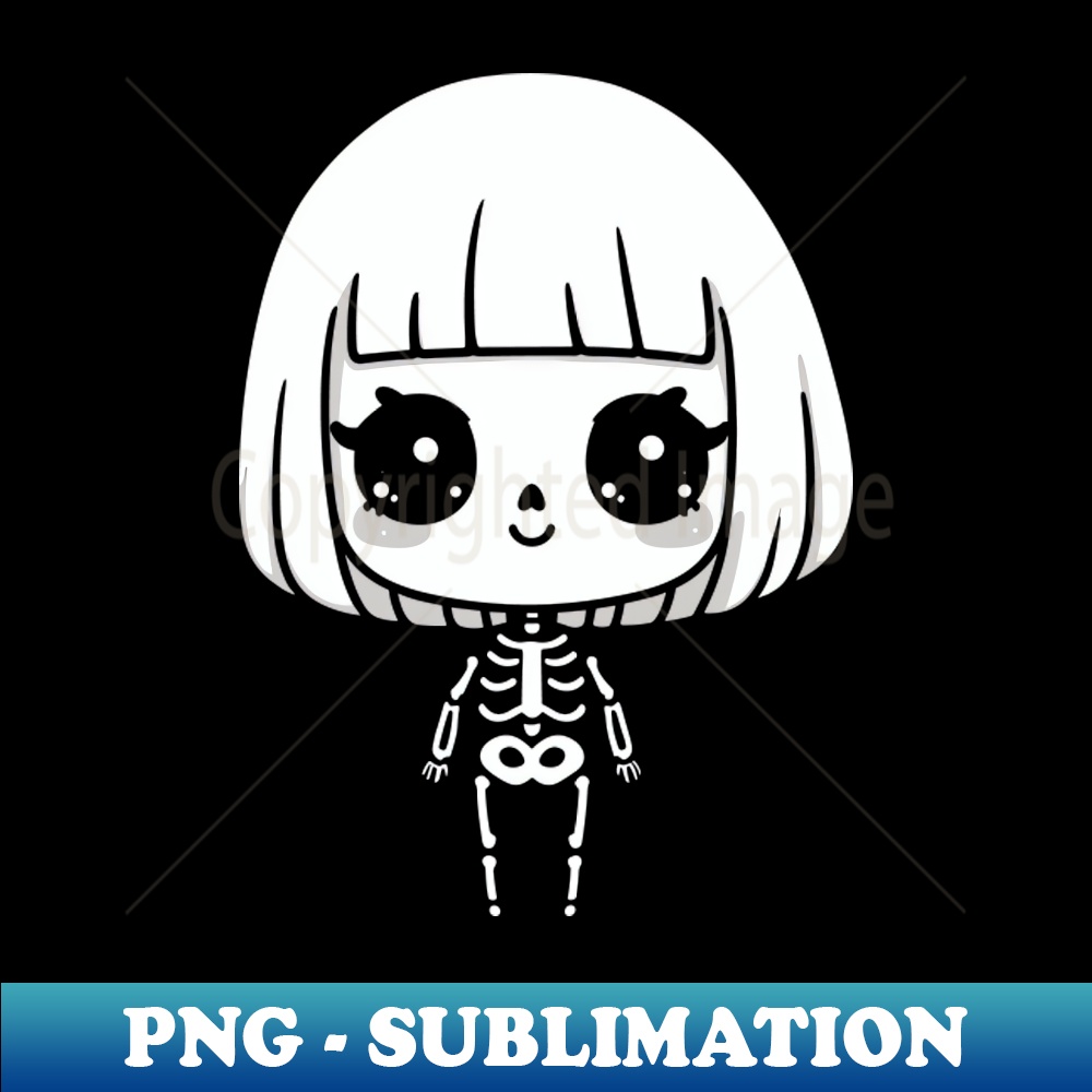 Cute Girl Skeleton in Kawaii Style Halloween for Girls Cutes | Inspire ...