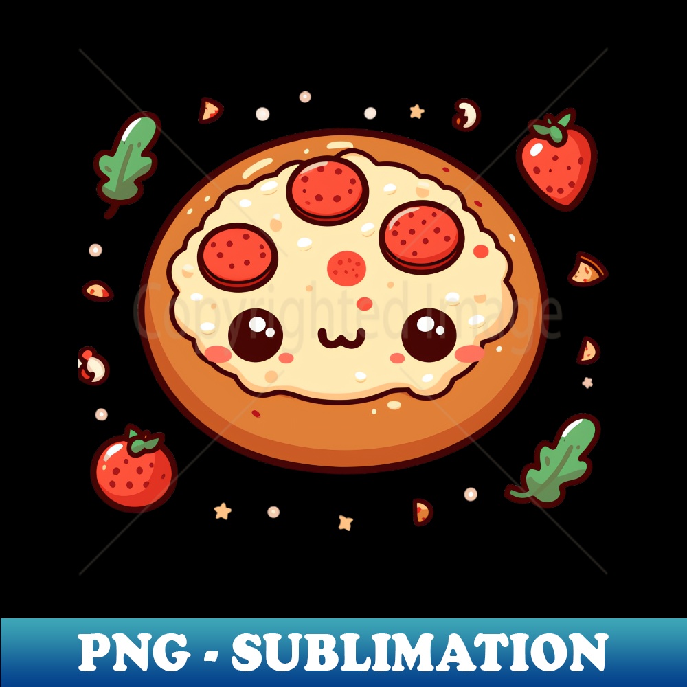 Cute Kawaii Pepperoni Pizza Illustration Cutesy Design for K - Inspire ...