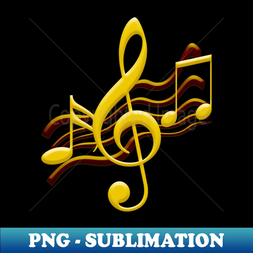 Musical Notes (Gold) - High-Quality PNG Sublimation Download | Inspire ...