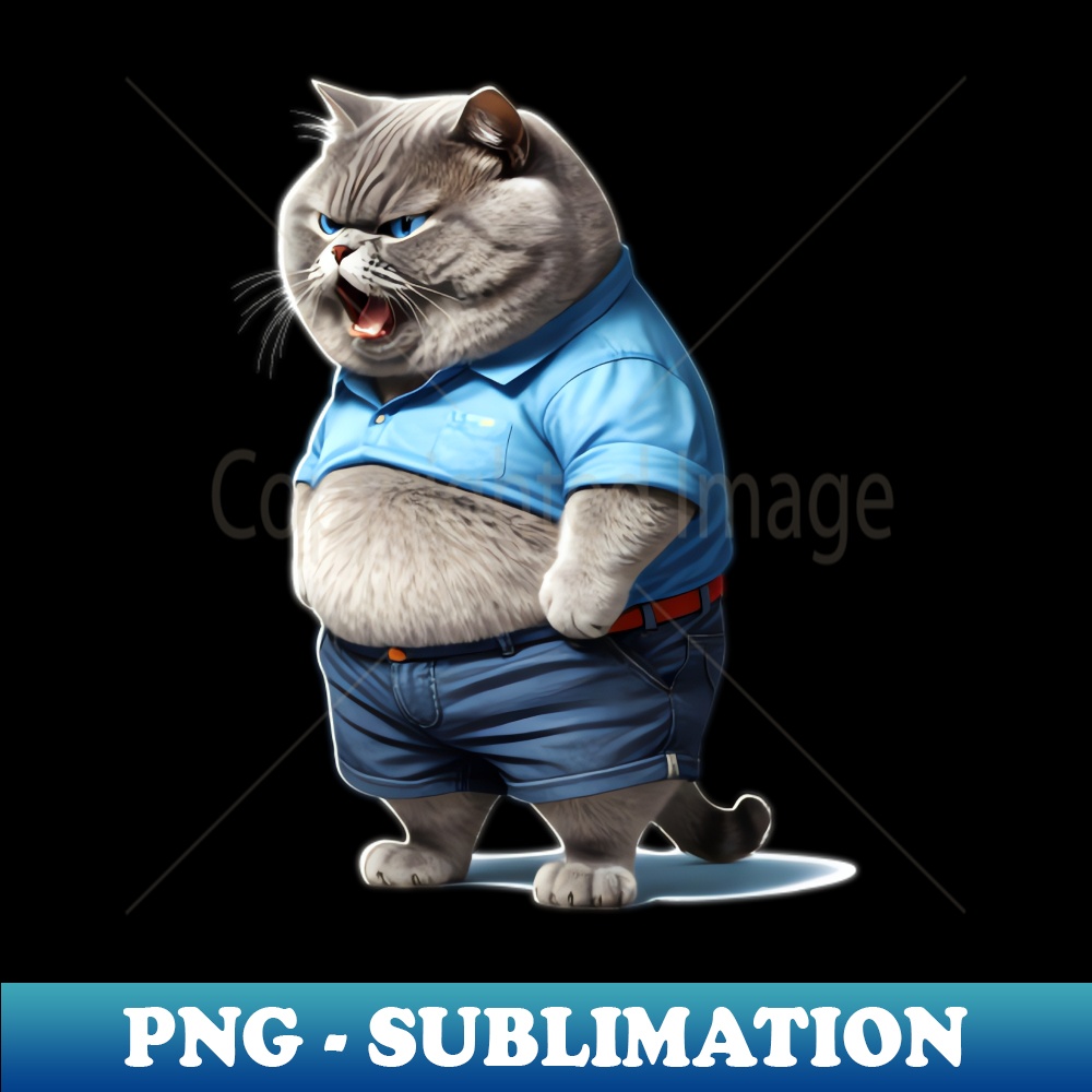 Funny Chubby Cat, Fat Angry cat - Decorative Sublimation PNG | Inspire ...