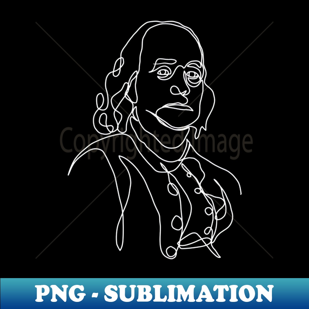 Benjamin Franklin One Line Drawing - Unique Sublimation PNG | Inspire ...