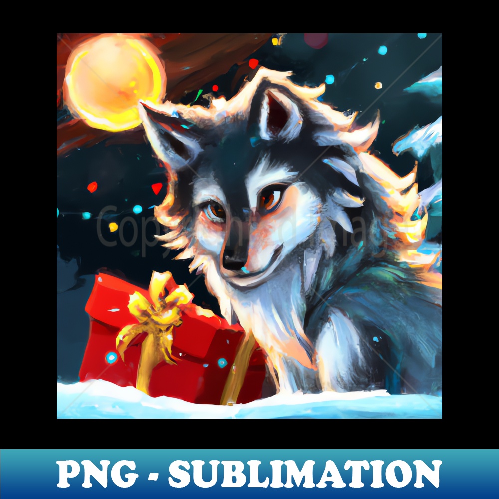 Cute Alpha Wolf Drawing - Instant PNG Sublimation Download | Inspire Uplift