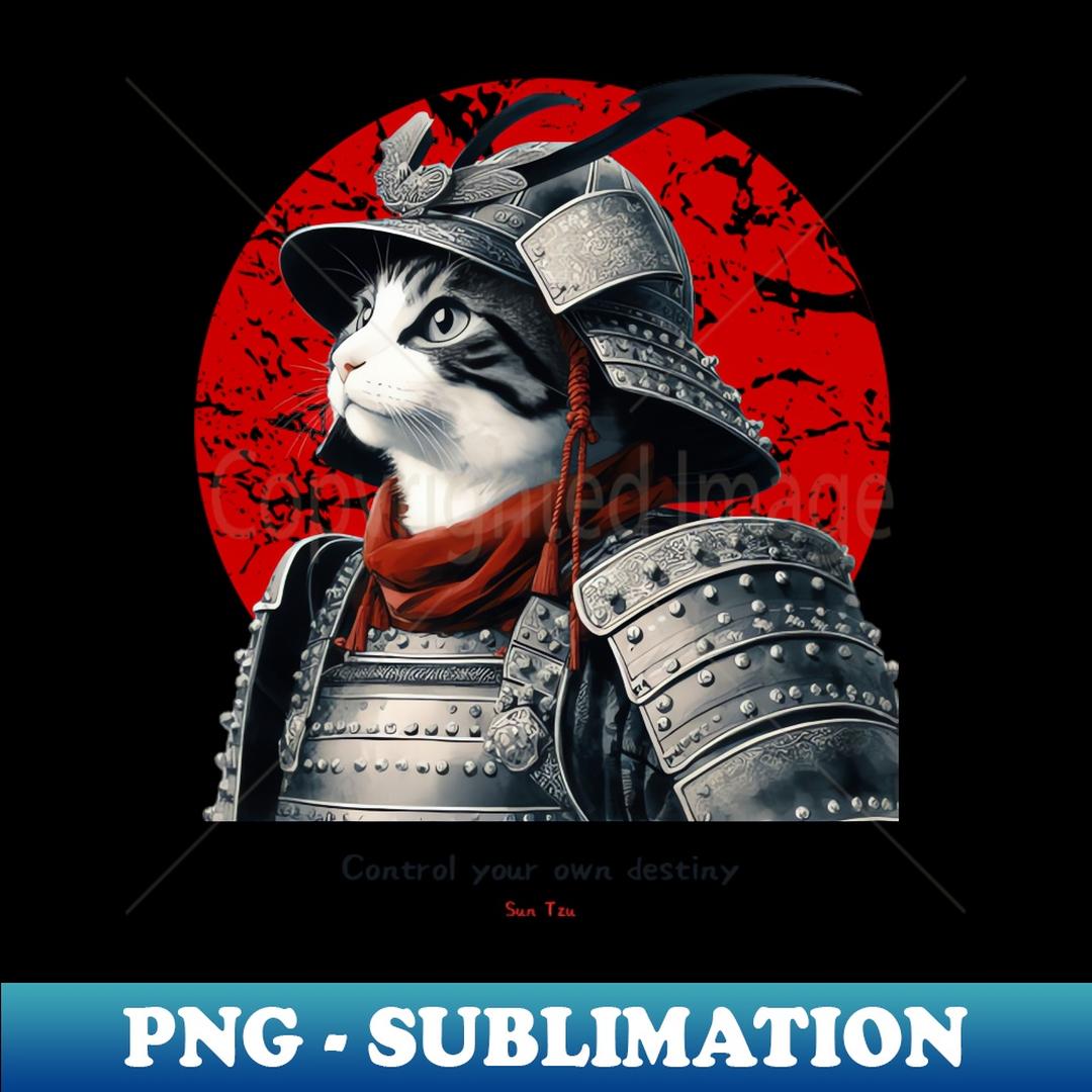 Samurai Cat Warrior Design with Sun Tzu Wisdom - Decorative | Inspire ...