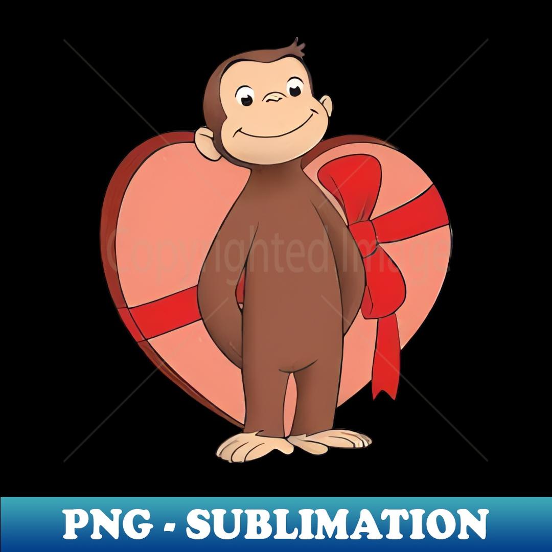 Curious George Valentine's - High-Resolution PNG Sublimation | Inspire ...