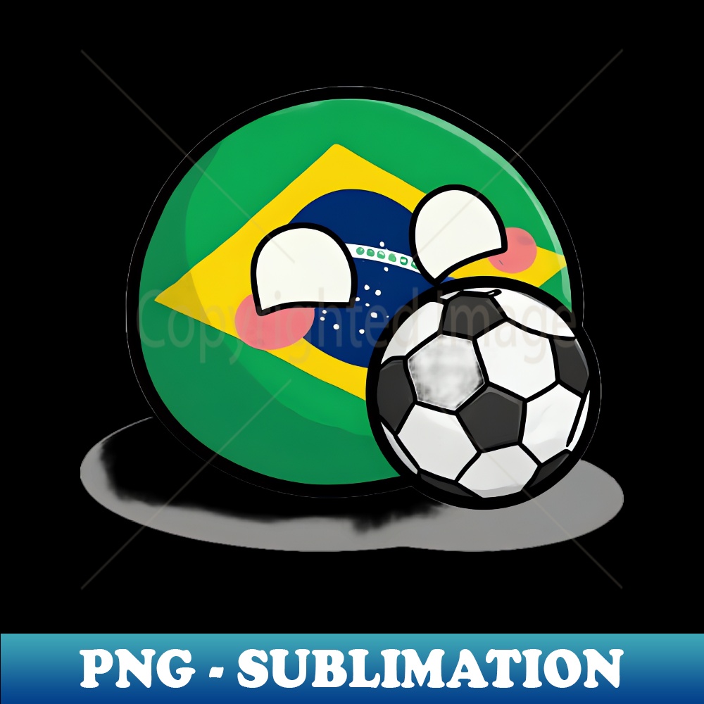 Brazil Football Polandball - PNG Sublimation Digital Downloa - Inspire Uplift
